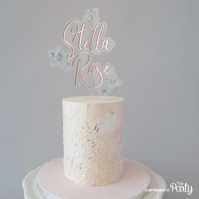 Customised floating cake topper – The Party